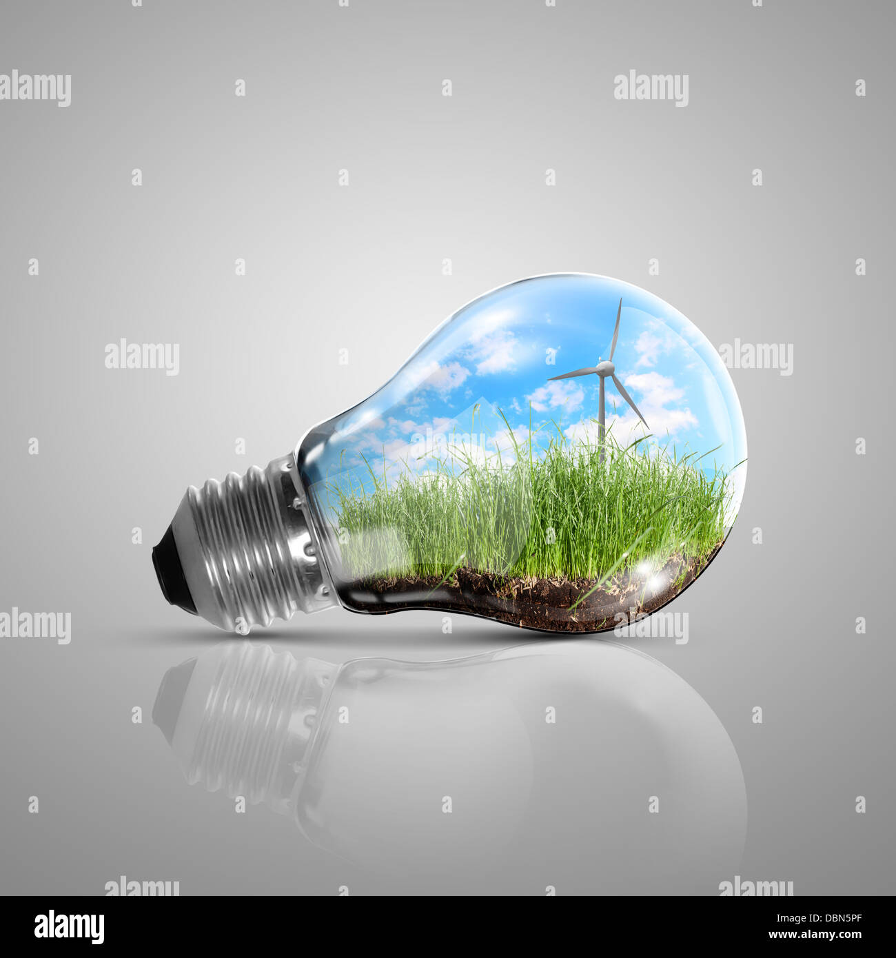 Lamp bulb with clean nature symbol inside Stock Photo - Alamy