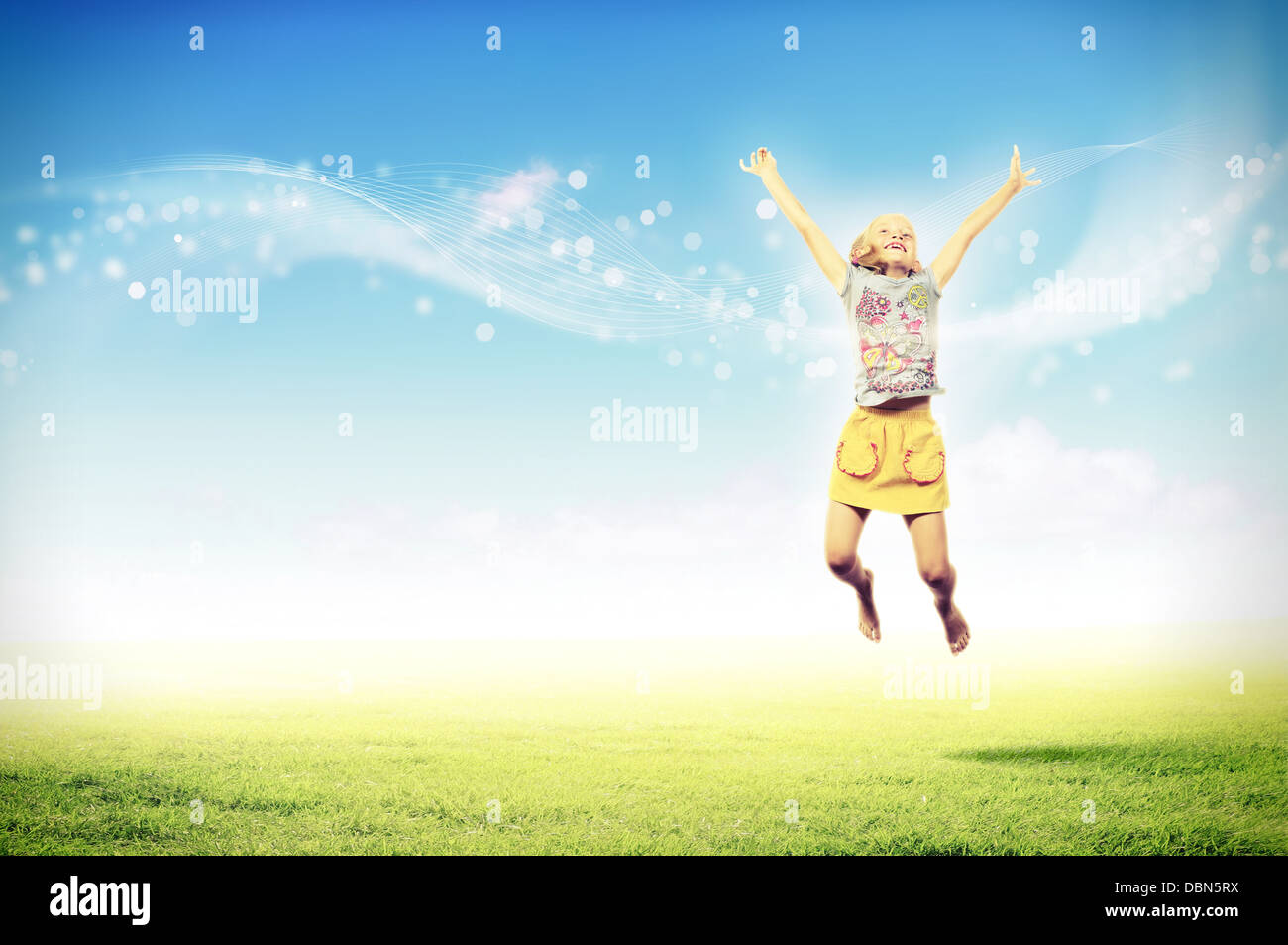 happy kid jumping Stock Photo - Alamy