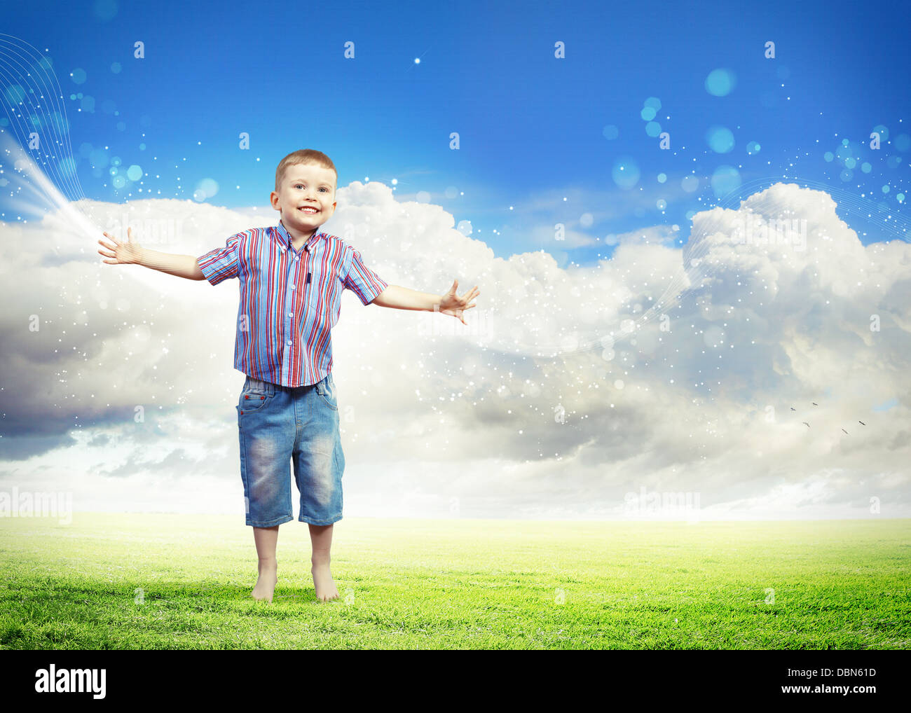 happy kid jumping Stock Photo - Alamy