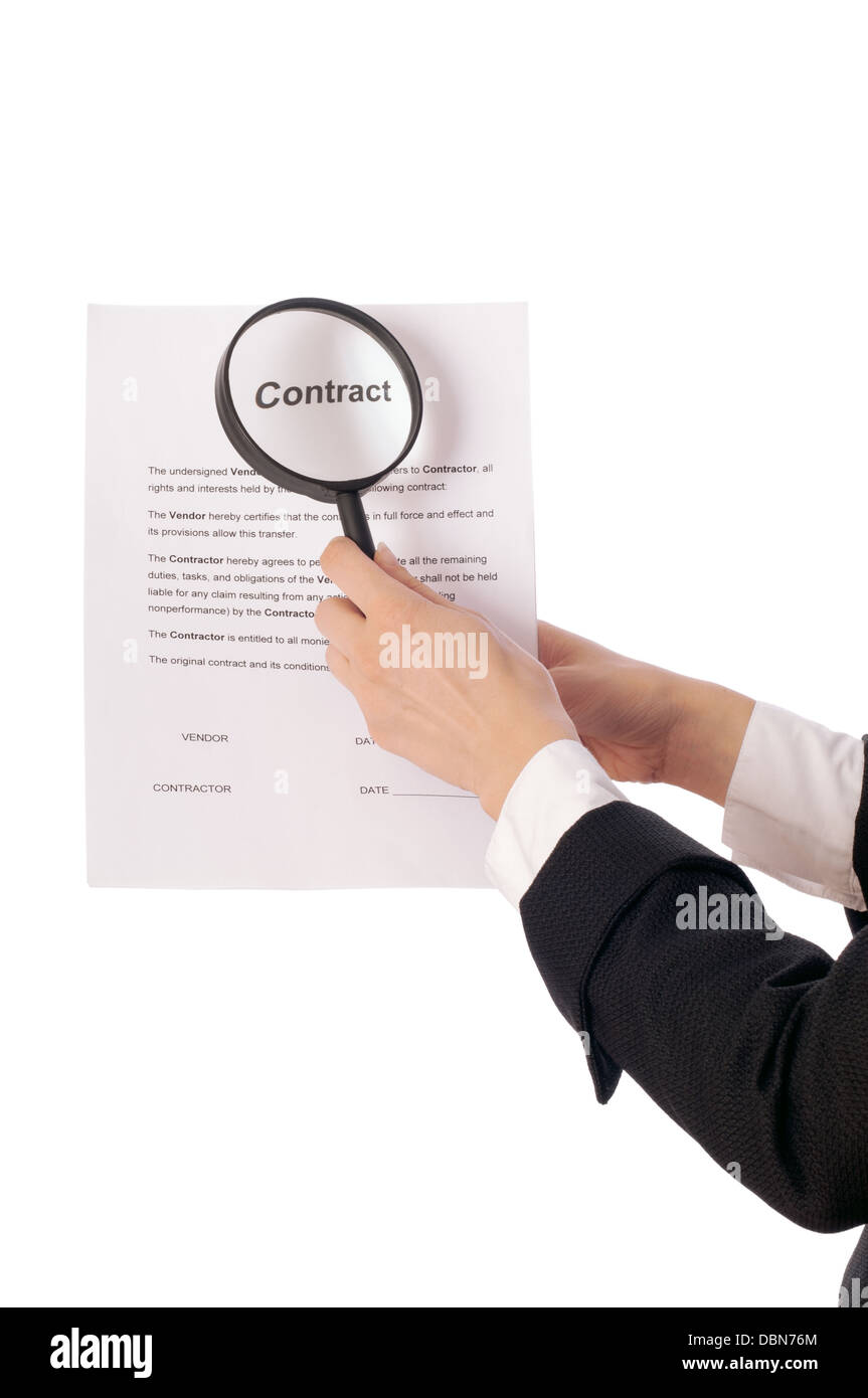 Features of contract Stock Photo - Alamy