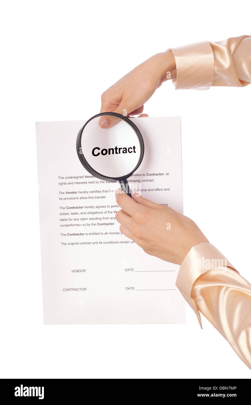Features of contract Stock Photo - Alamy