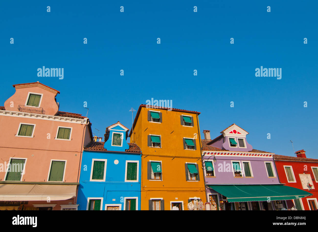 Italy Venice Burano island with traditional colorful houses Stock Photo ...