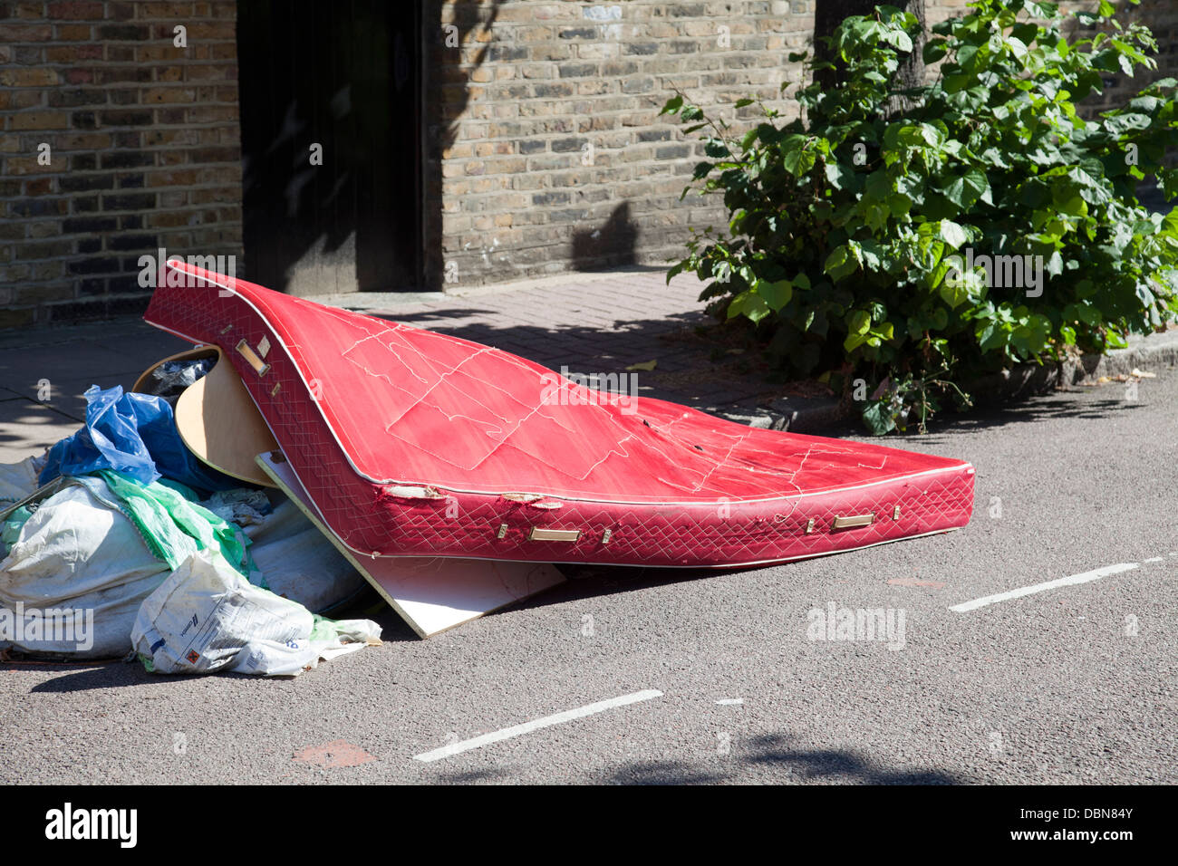 Mattress and Rubbish dumped on Wandsworth Street - London UK Stock ...
