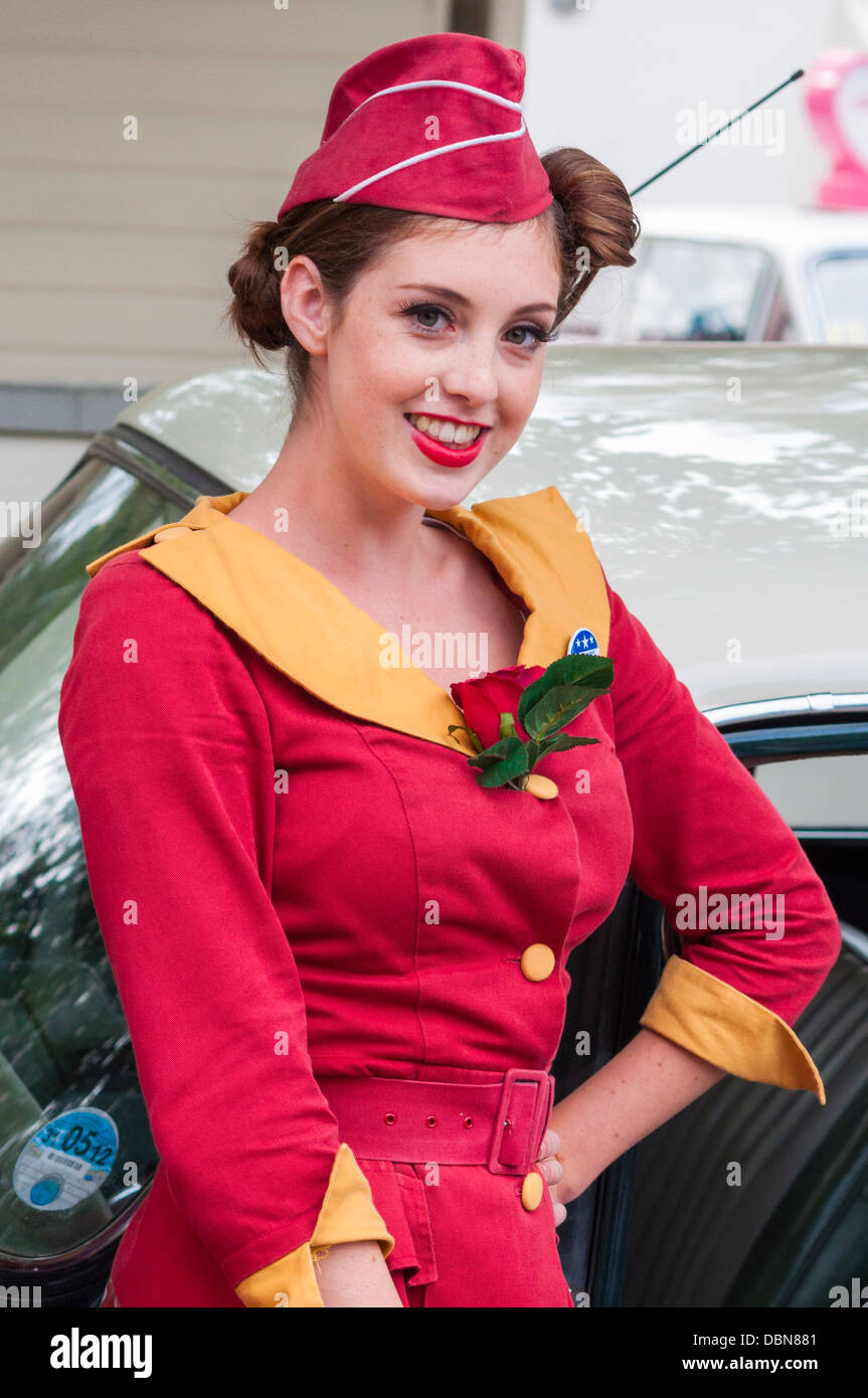 'Babs Cabs' girl at Goodwood Revival Stock Photo - Alamy