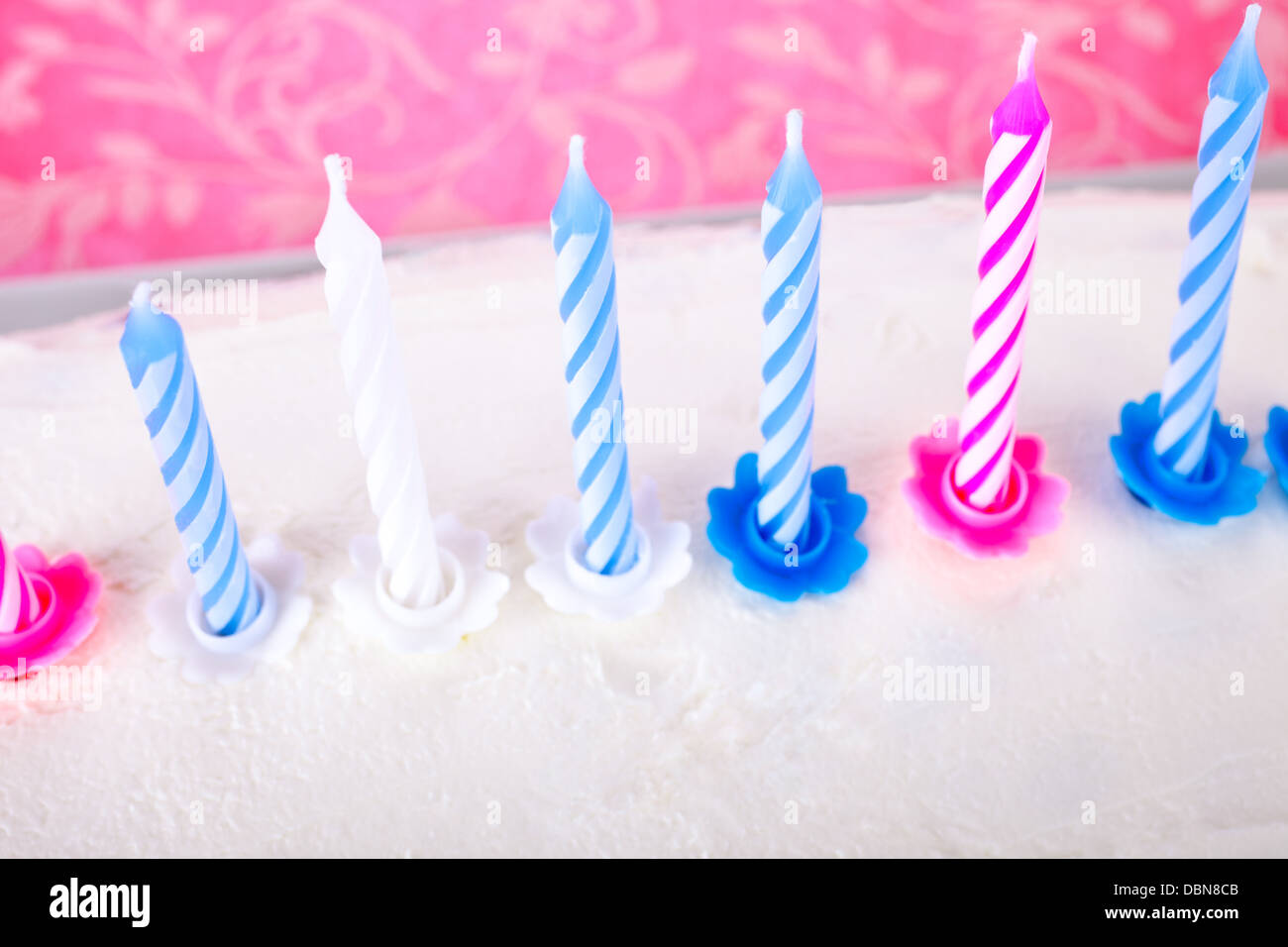 Celebration cake with eight candles Stock Photo - Alamy