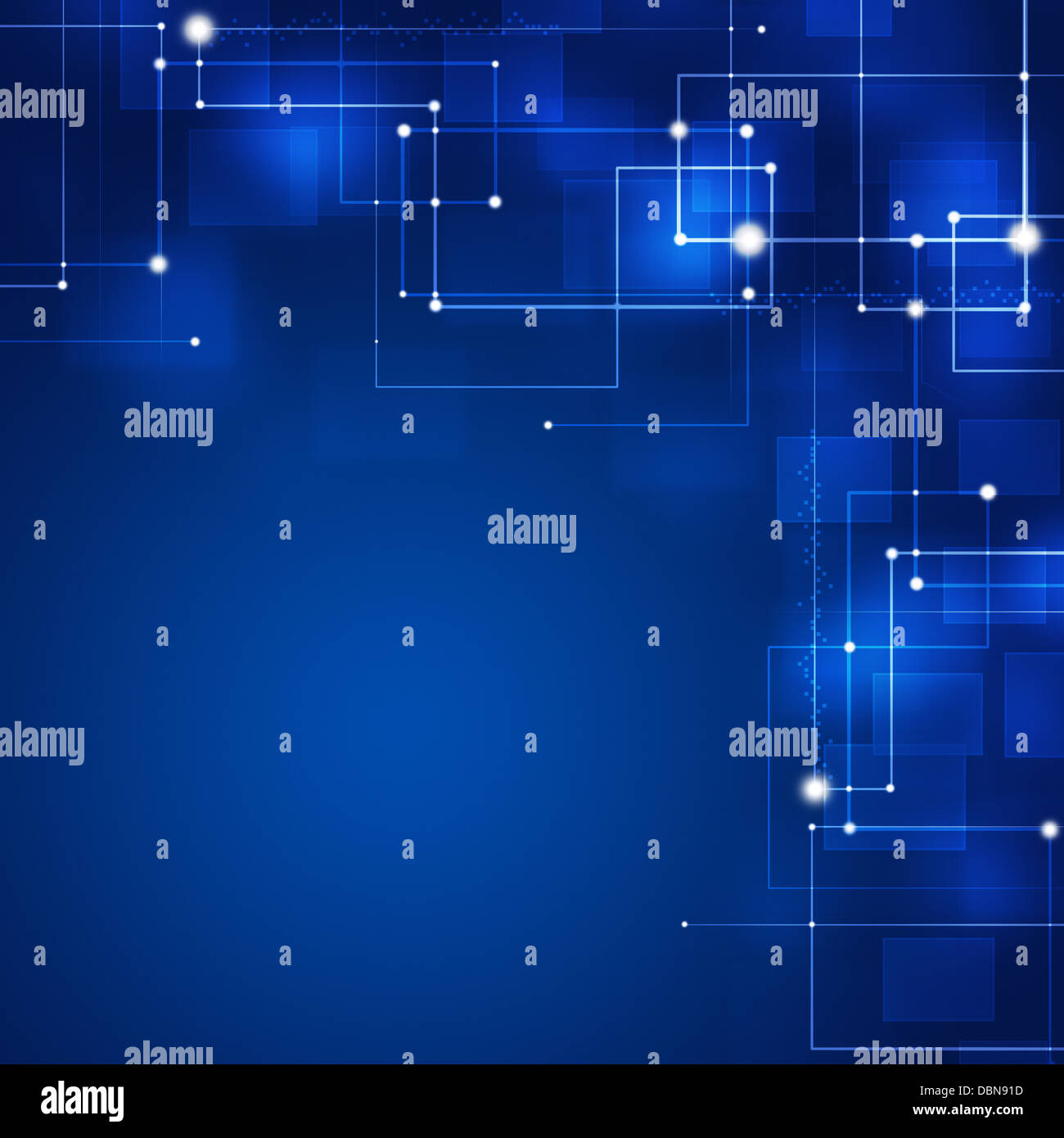 abstract digital business technology square shapes blue background ...