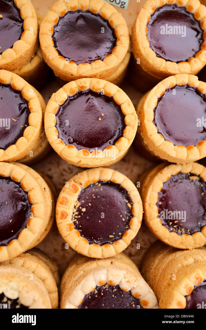 Raspberry Chocolate Tarts in a wooden box Stock Photo - Alamy