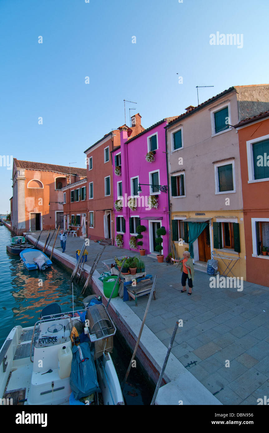Italy Venice Burano island with traditional colorful houses Stock Photo - Alamy