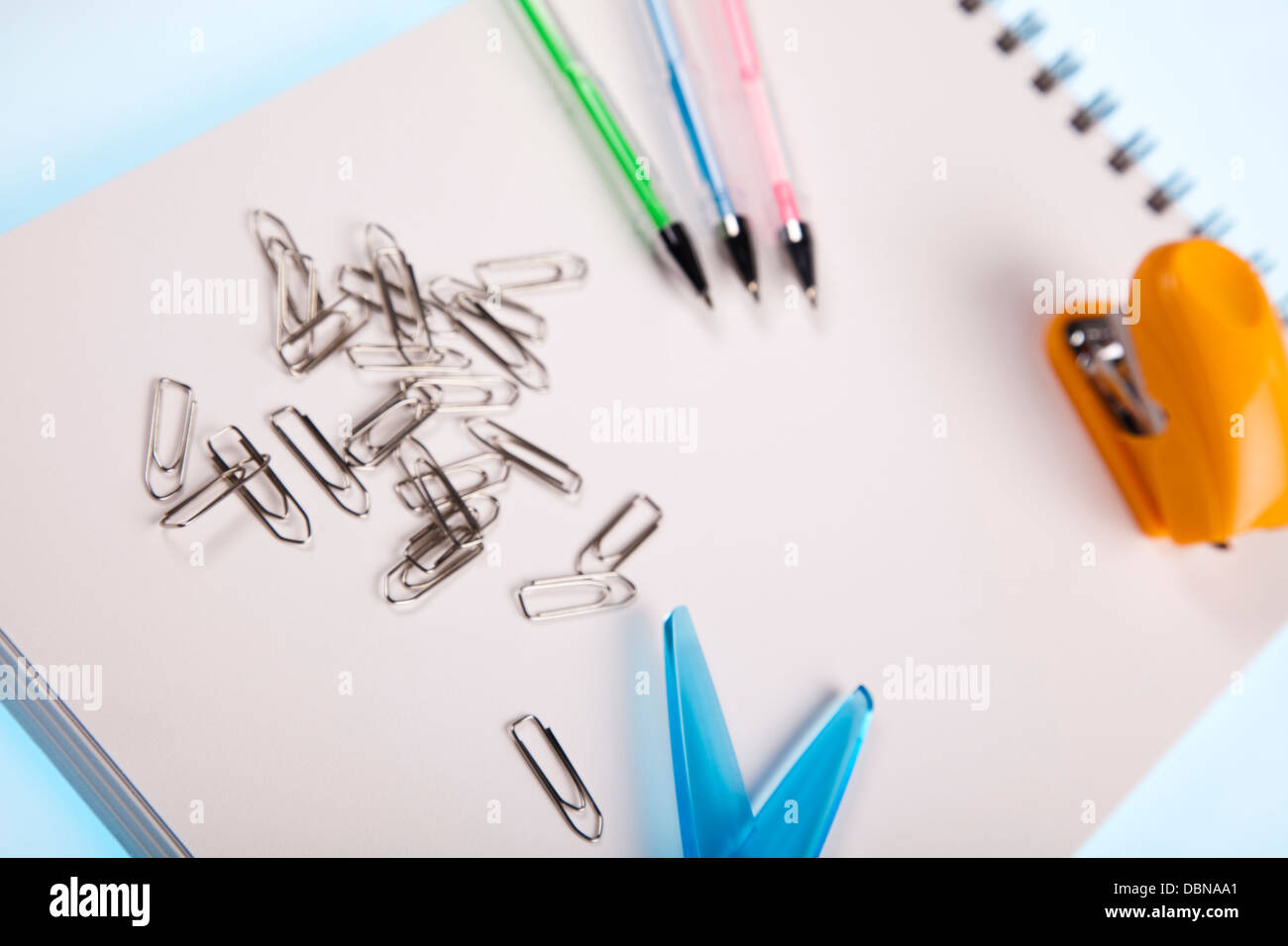 Office and student accessories, Notepad Stock Photo - Alamy