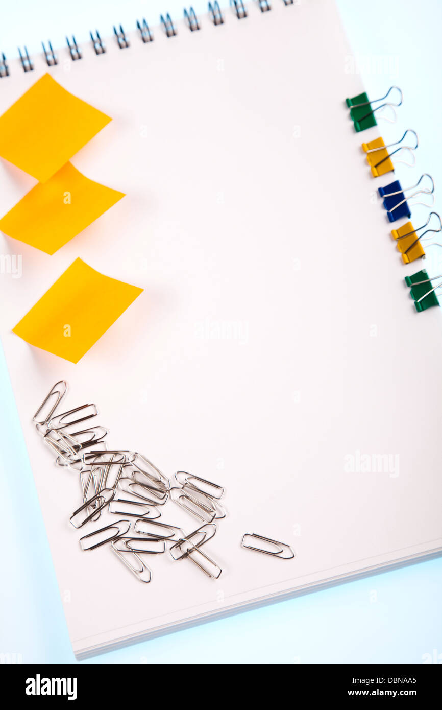Office and student accessories, Notepad Stock Photo - Alamy