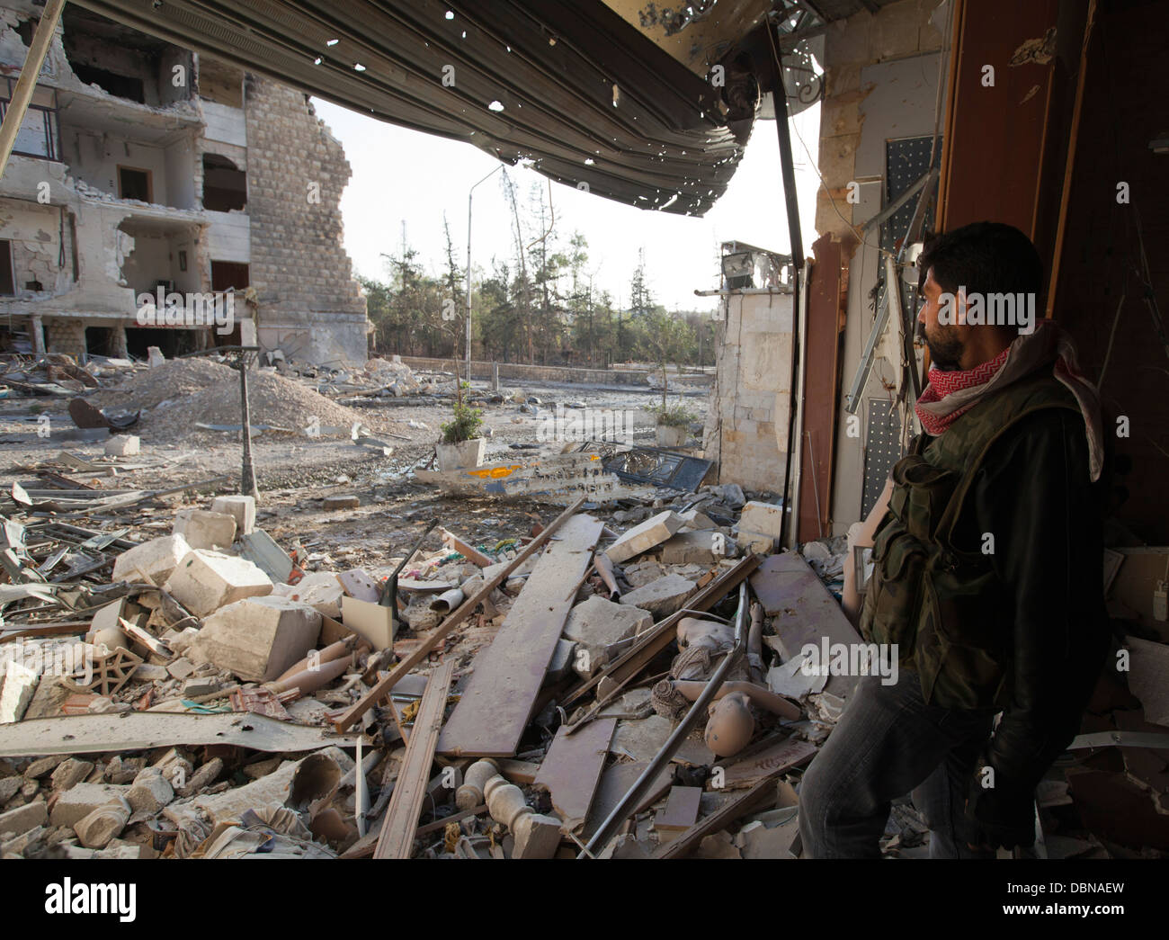 November 1, 2012 - Aleppo, Syria: Street destruction at a sniper alley ...