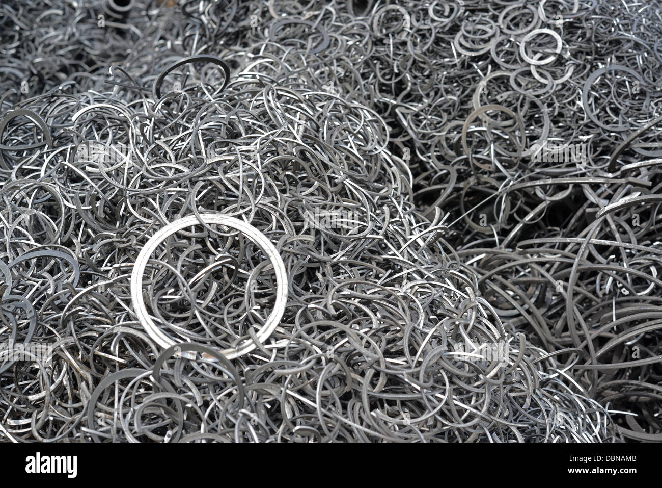 pile of steel rings at scrapyard united kingdom Stock Photo - Alamy