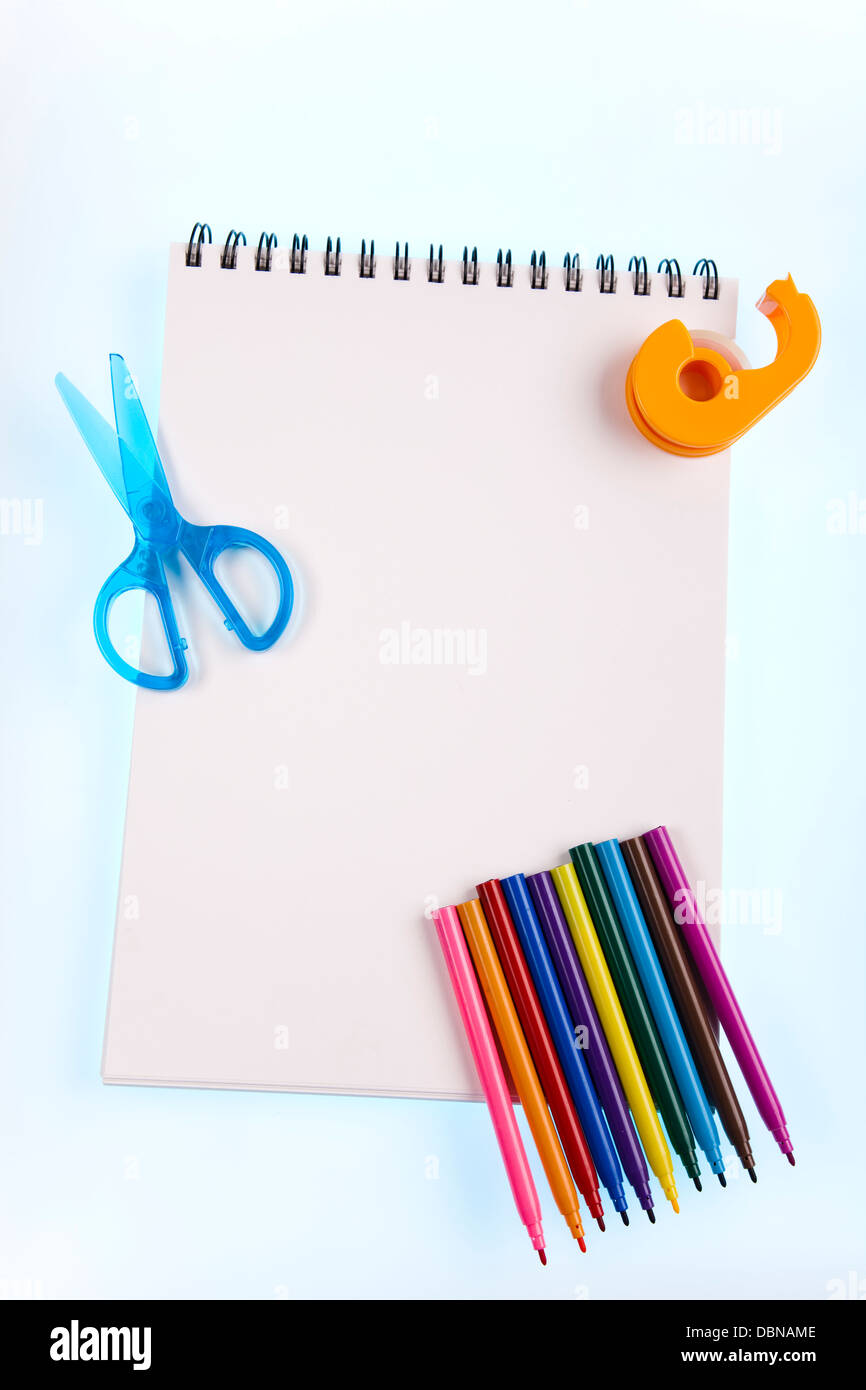 Back to school concept, Notepad Stock Photo - Alamy