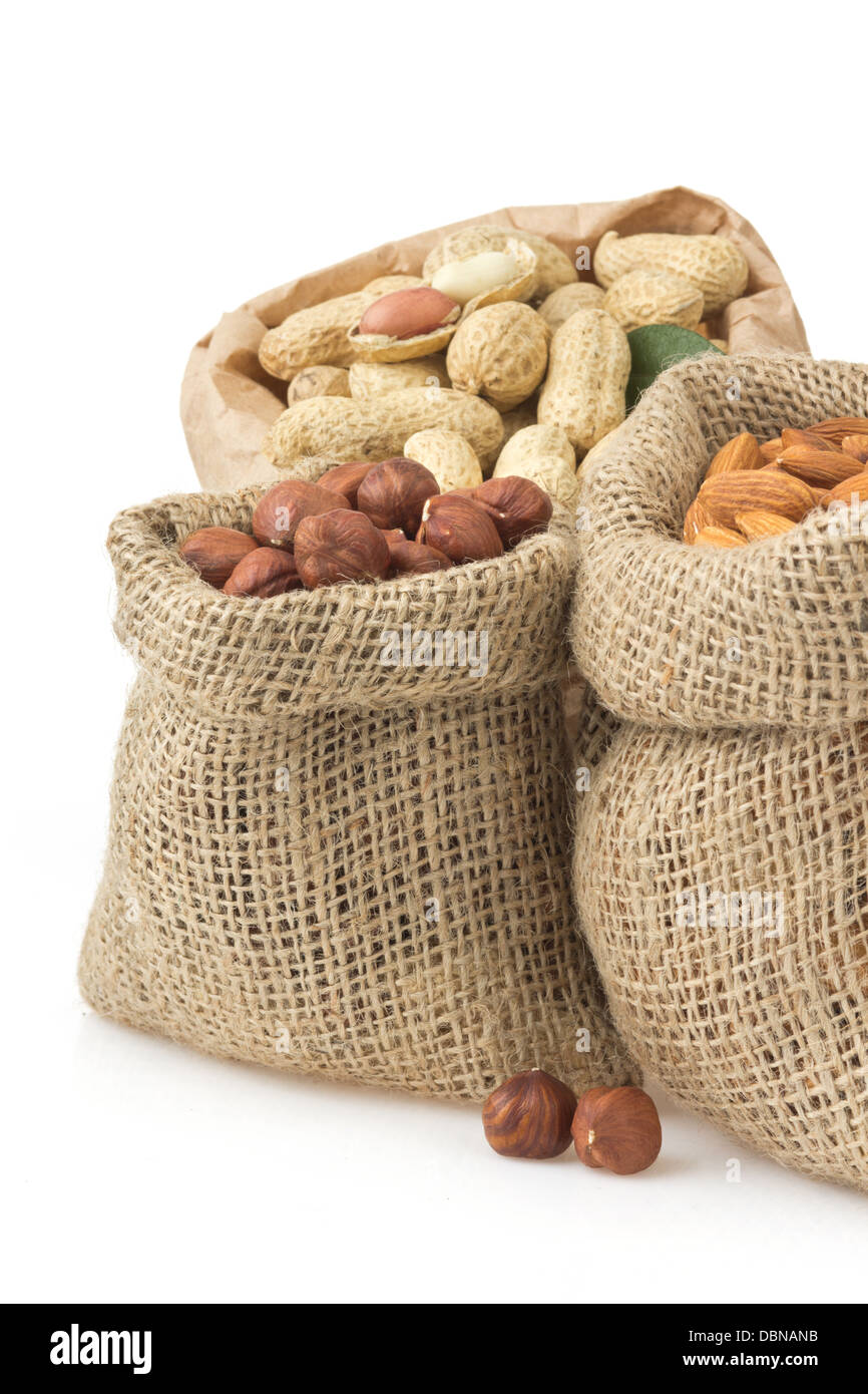 set of lnuts isolated on white background Stock Photo - Alamy