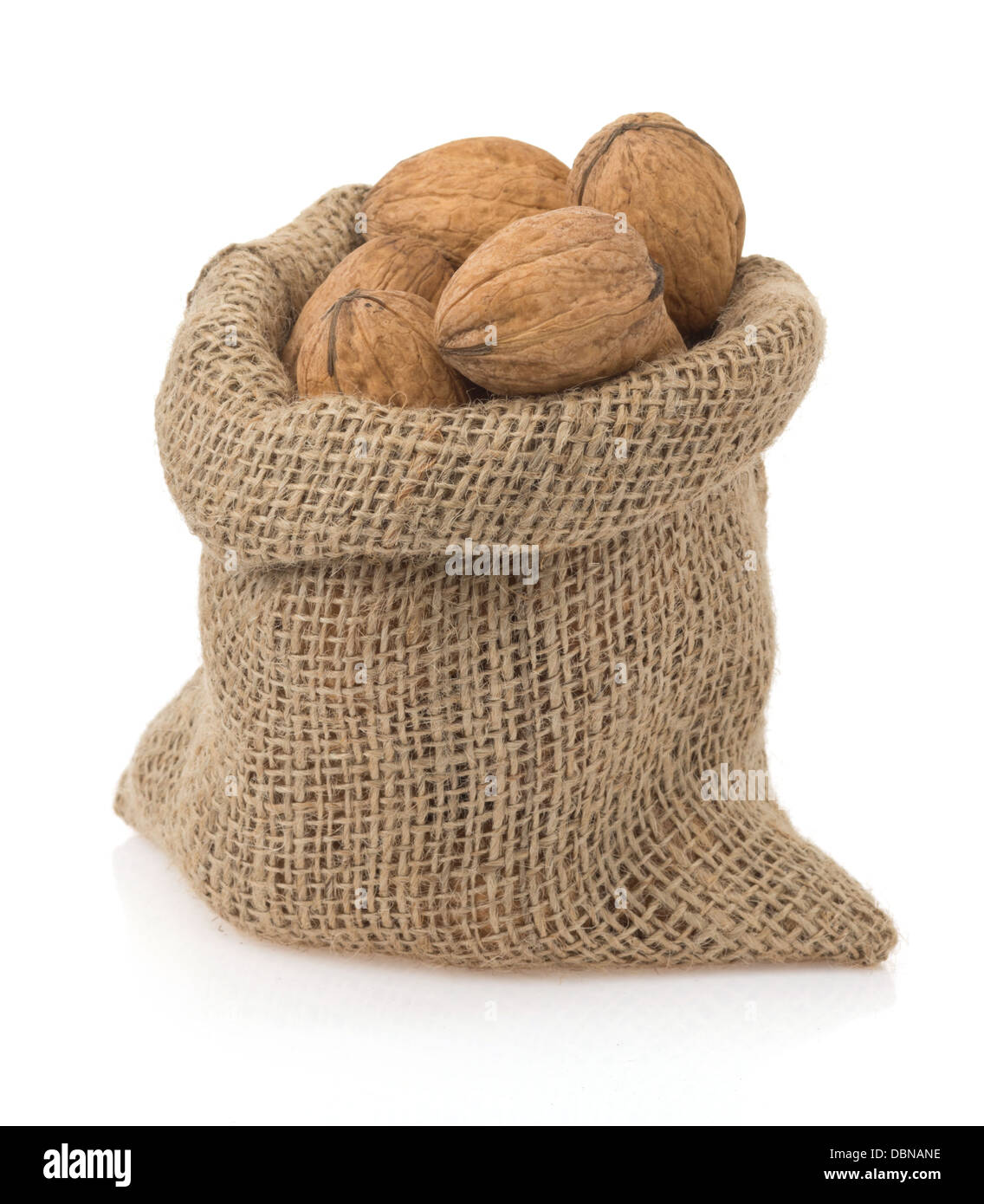 walnuts in bag isolated on white background Stock Photo - Alamy