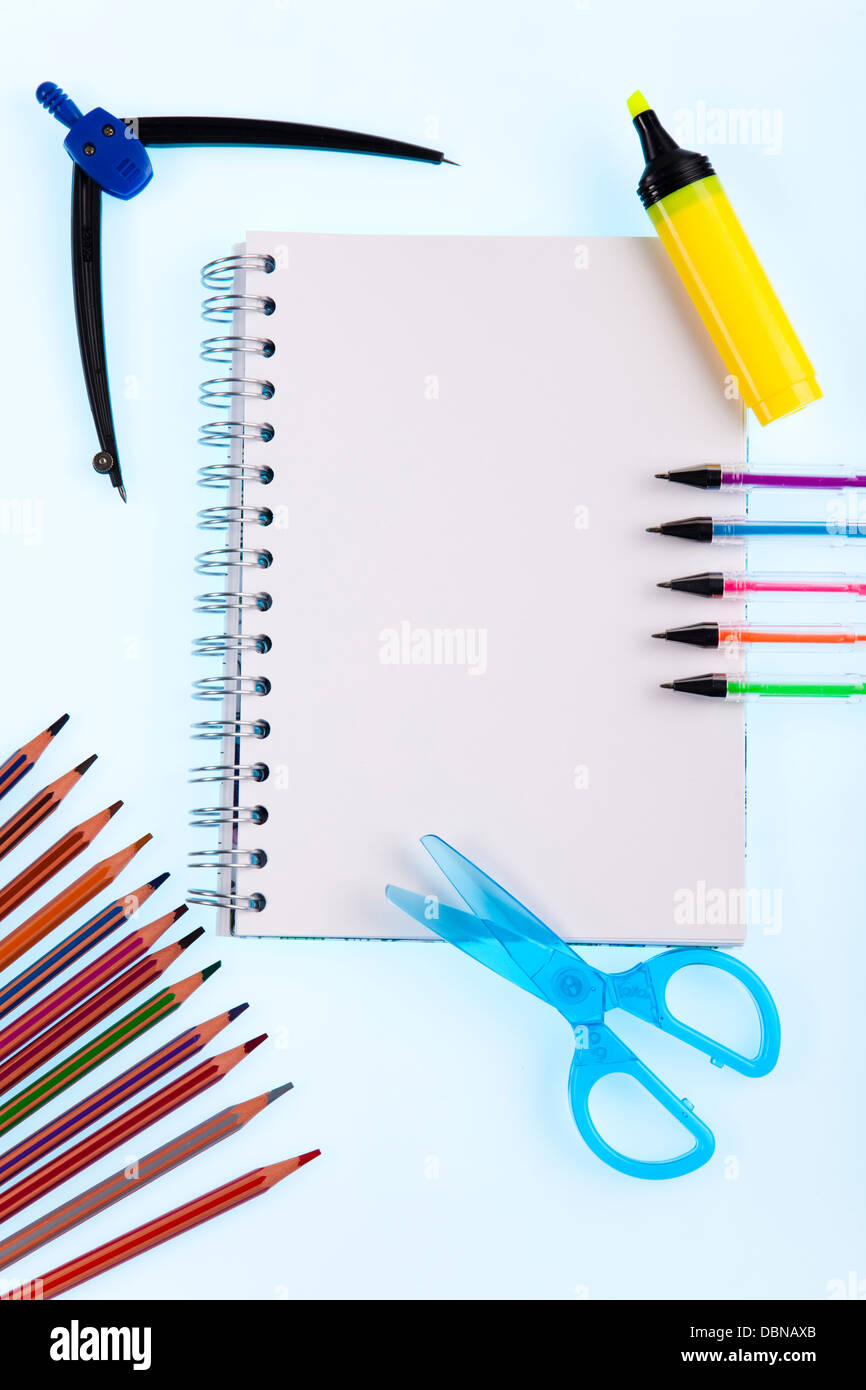 Back to school concept, Notepad Stock Photo - Alamy