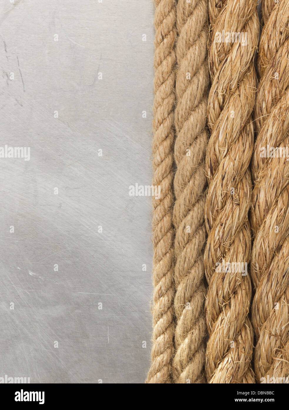 ship rope on metal texture background Stock Photo - Alamy