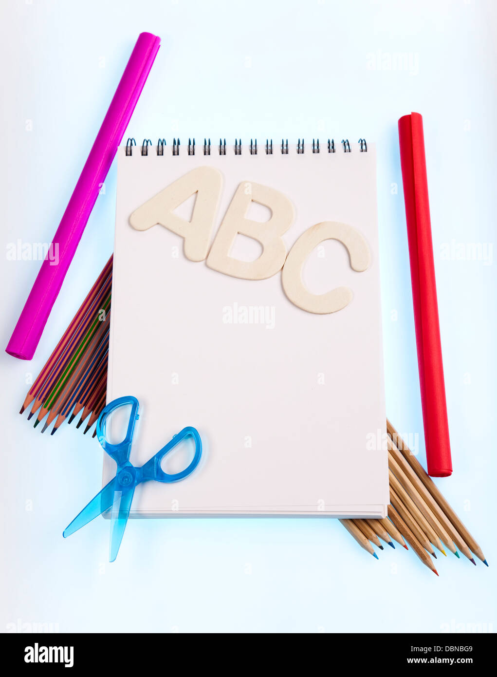 Back to school concept, Notepad Stock Photo - Alamy