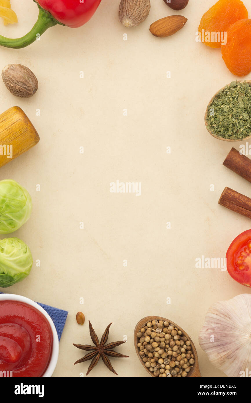 spices background and healthy food Stock Photo - Alamy