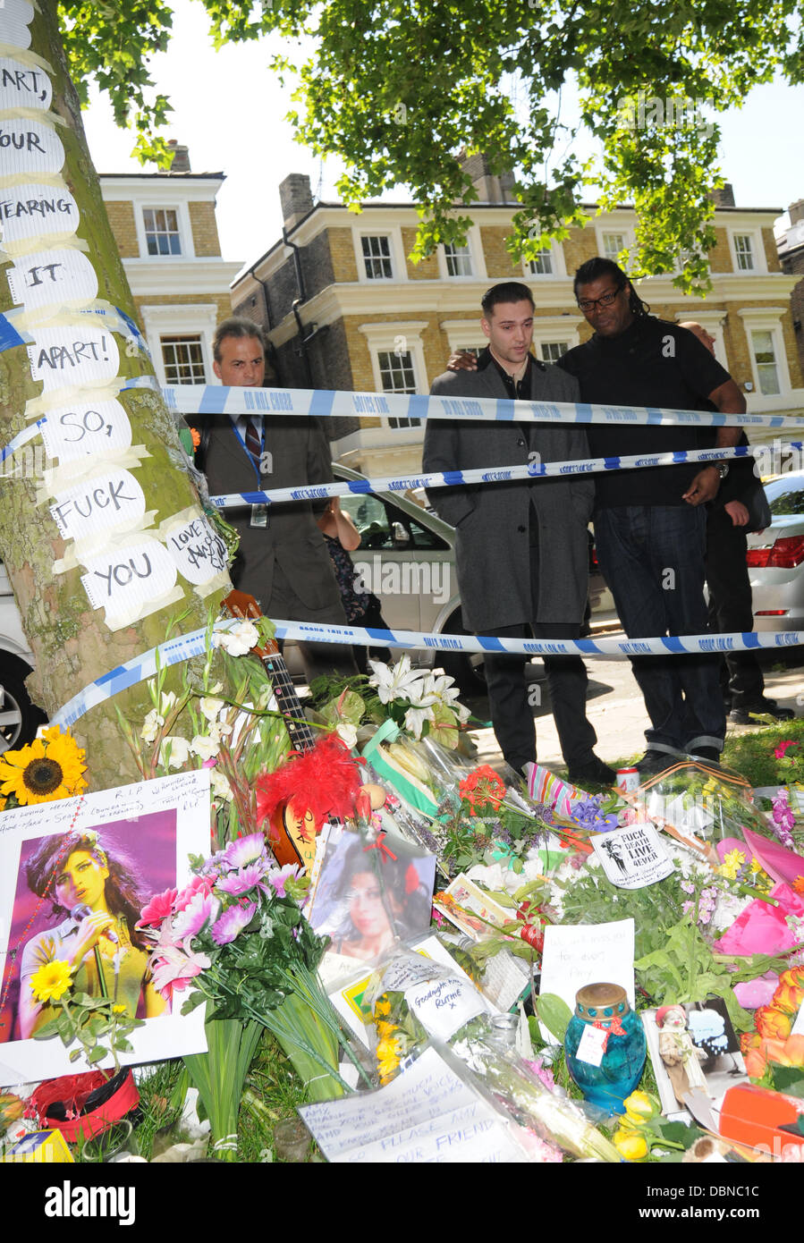 Reg Traviss outside Amy Winehouse's house following her tragic death on ...