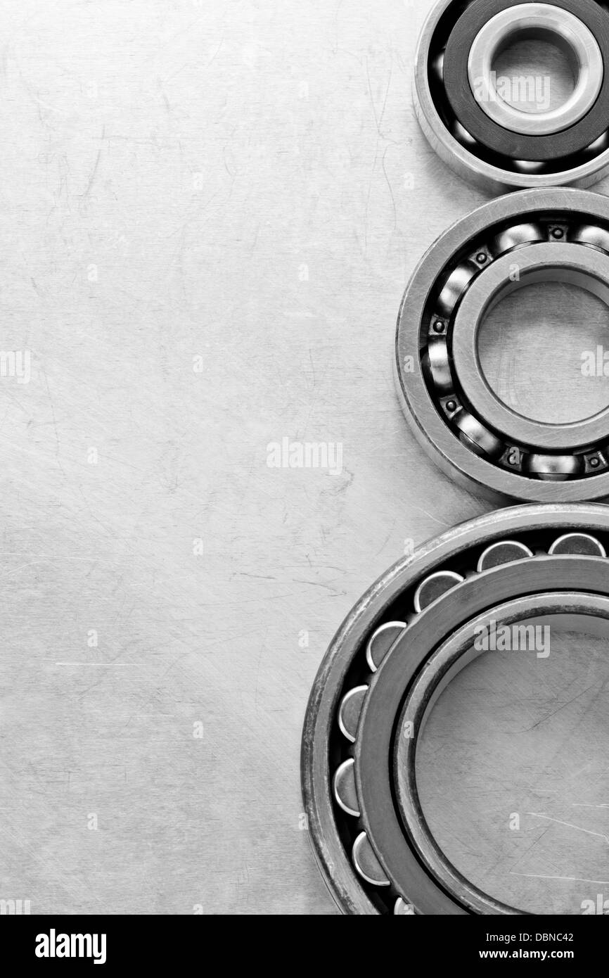 bearings at metal background texture Stock Photo - Alamy