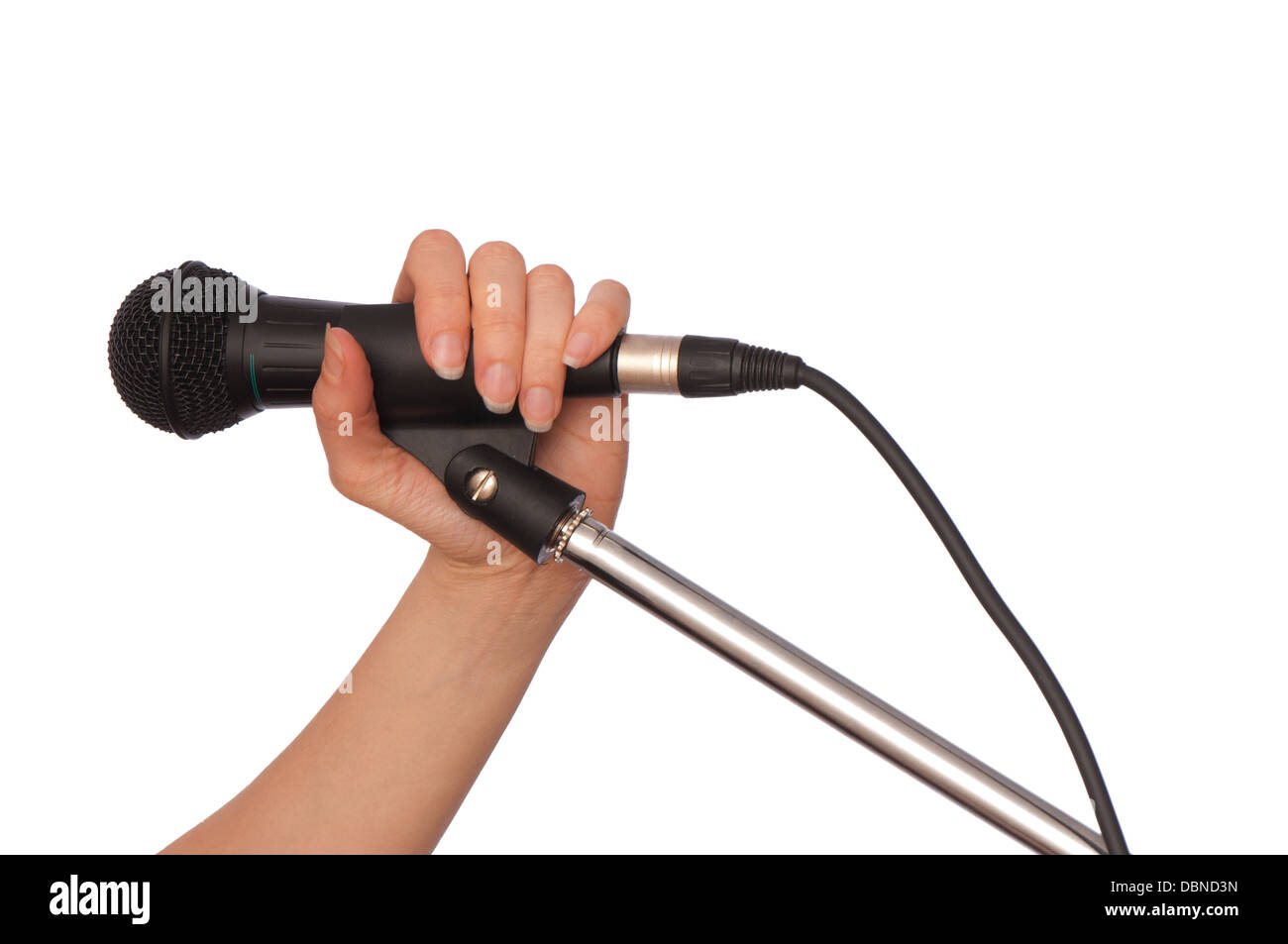 Hand microphone cable Cut Out Stock Images & Pictures - Alamy