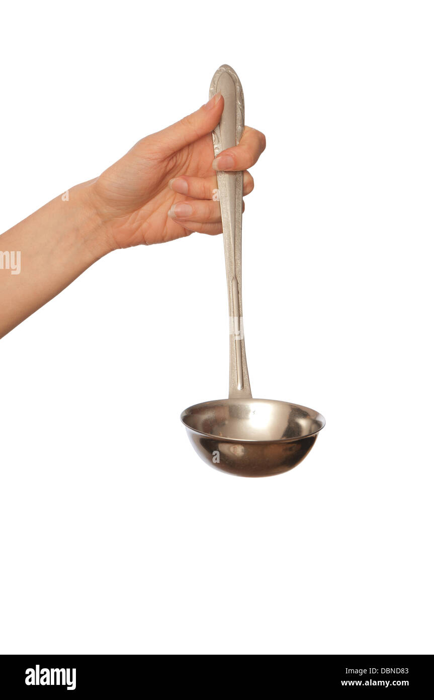 Hand holding silver spoon hi-res stock photography and images - Alamy