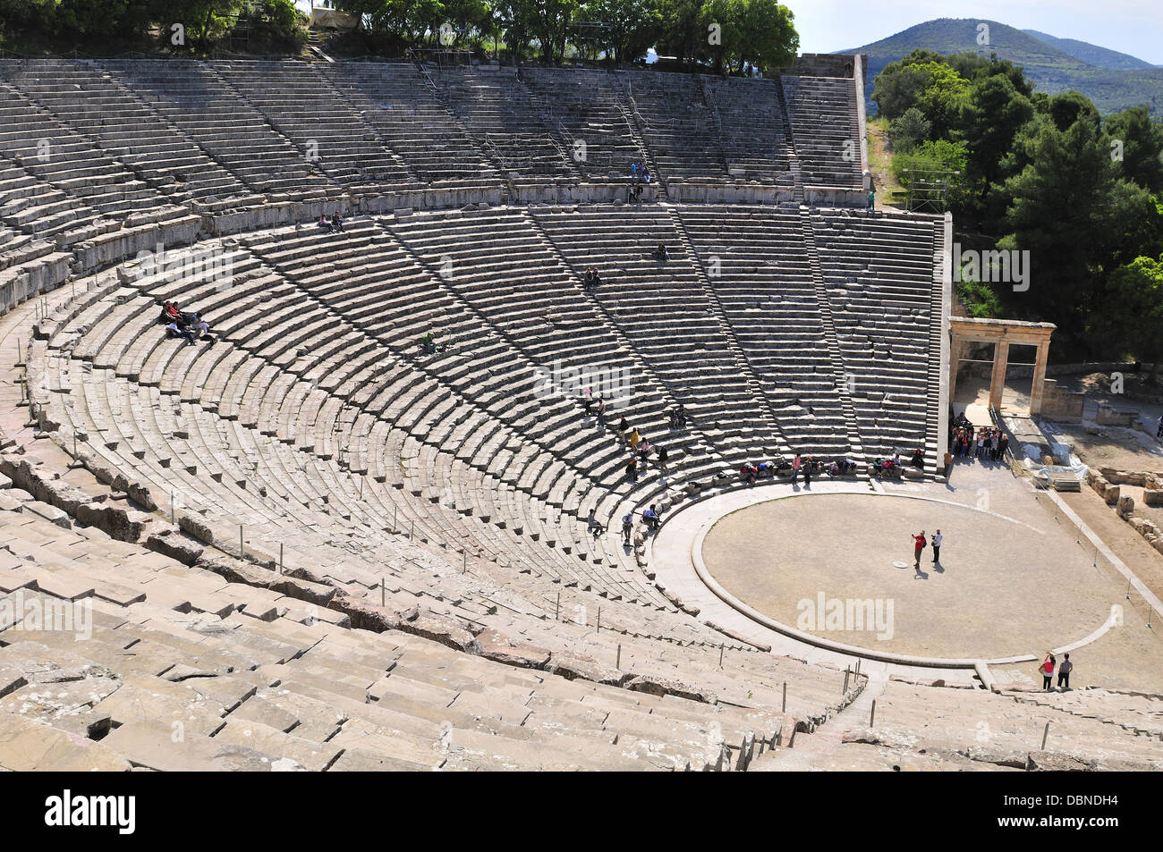 Ancient theatre of Epidavros with terraces which can seat up to 15,000 ...