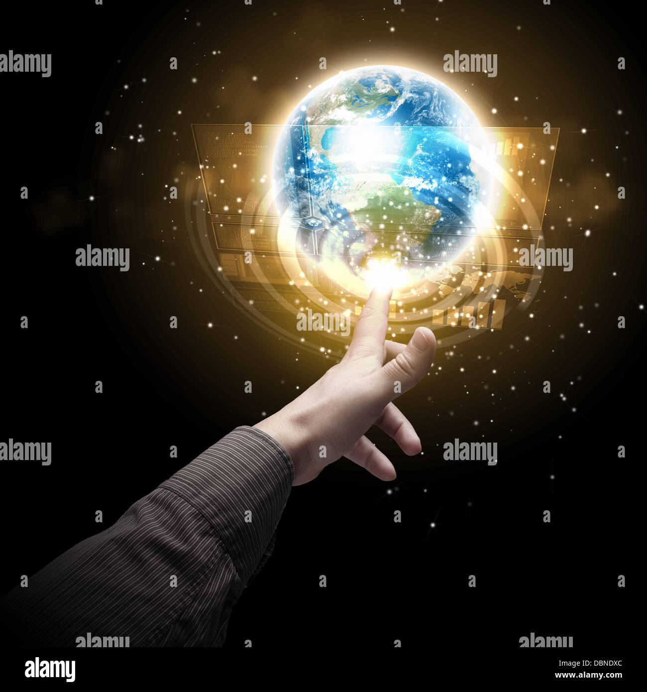 hand touching the earth Stock Photo - Alamy