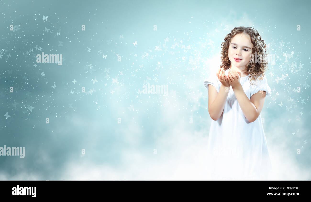 Child with magic light Stock Photo - Alamy