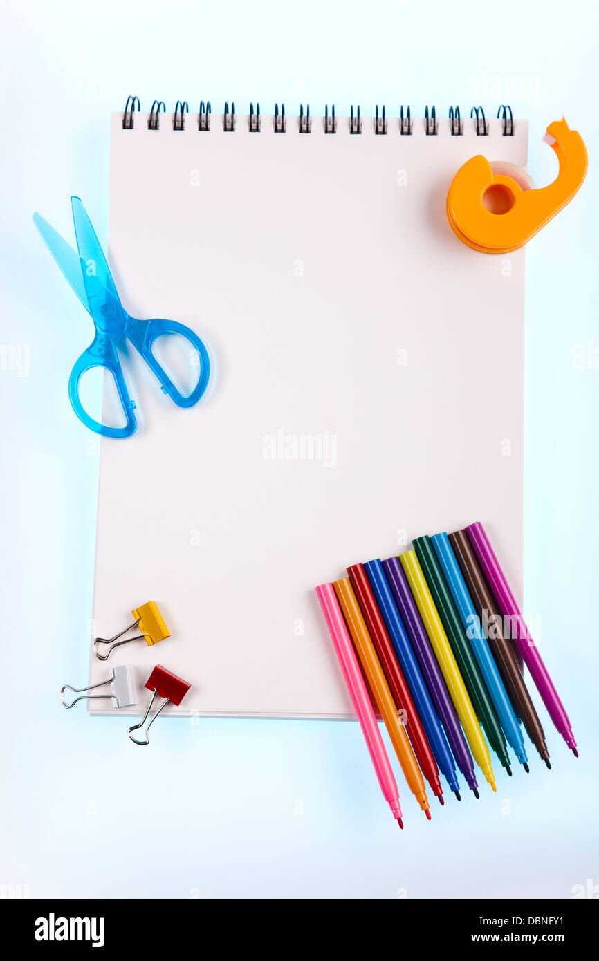 School tools on a white background Stock Photo - Alamy