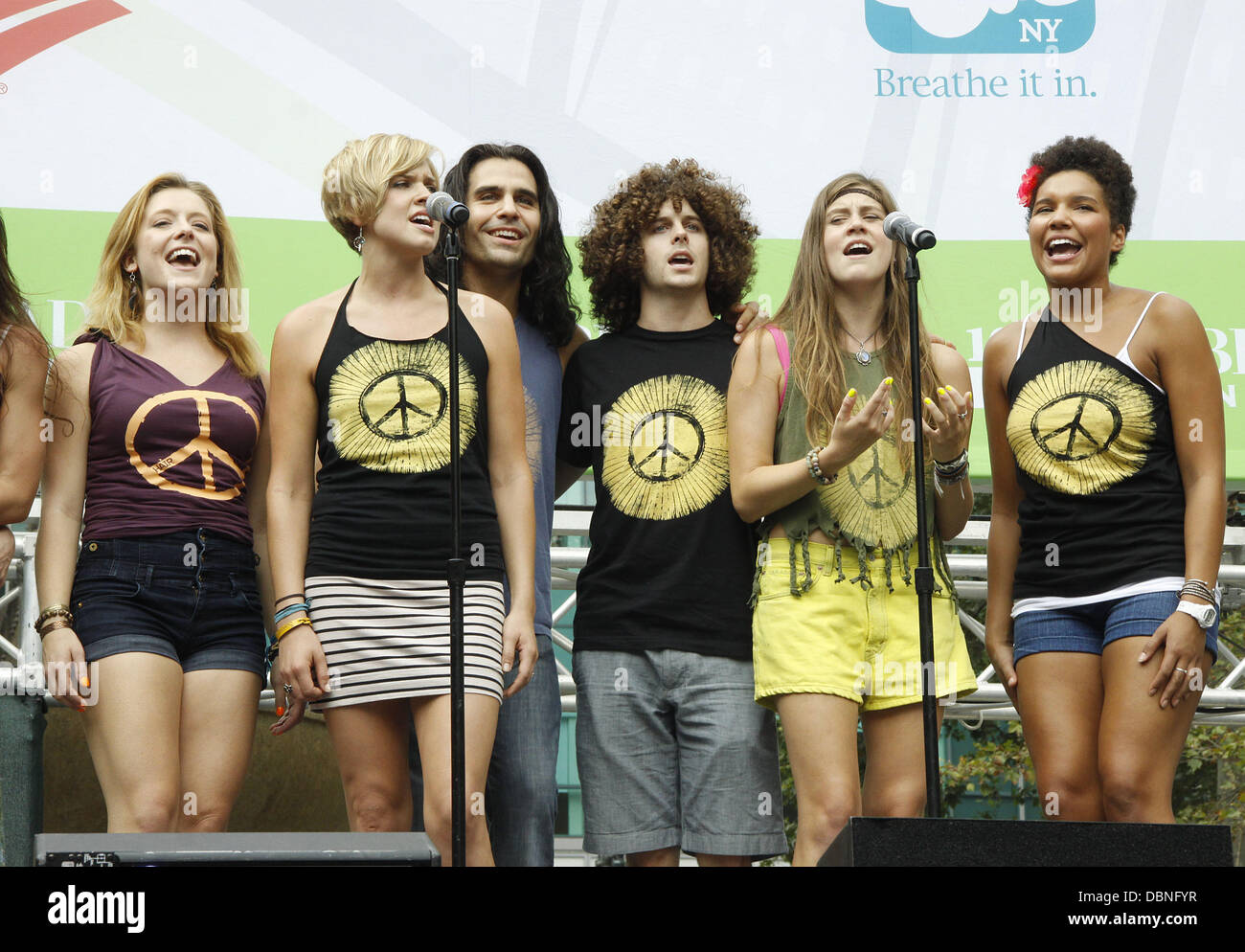The cast of Hair attend Broadway in Bryant Park presented by 106.7 Lite ...