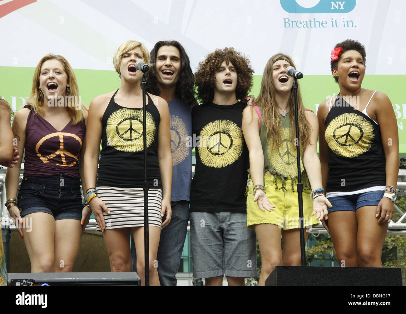 The cast of Hair attend Broadway in Bryant Park presented by 106.7 Lite ...