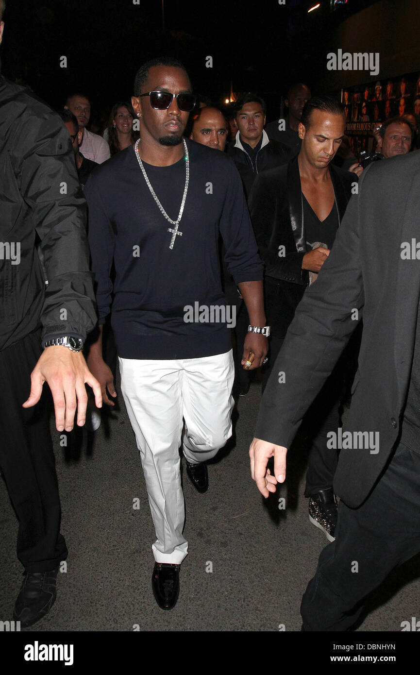 P Diddy arriving at the VIP Room nightclub after visiting friends on a ...