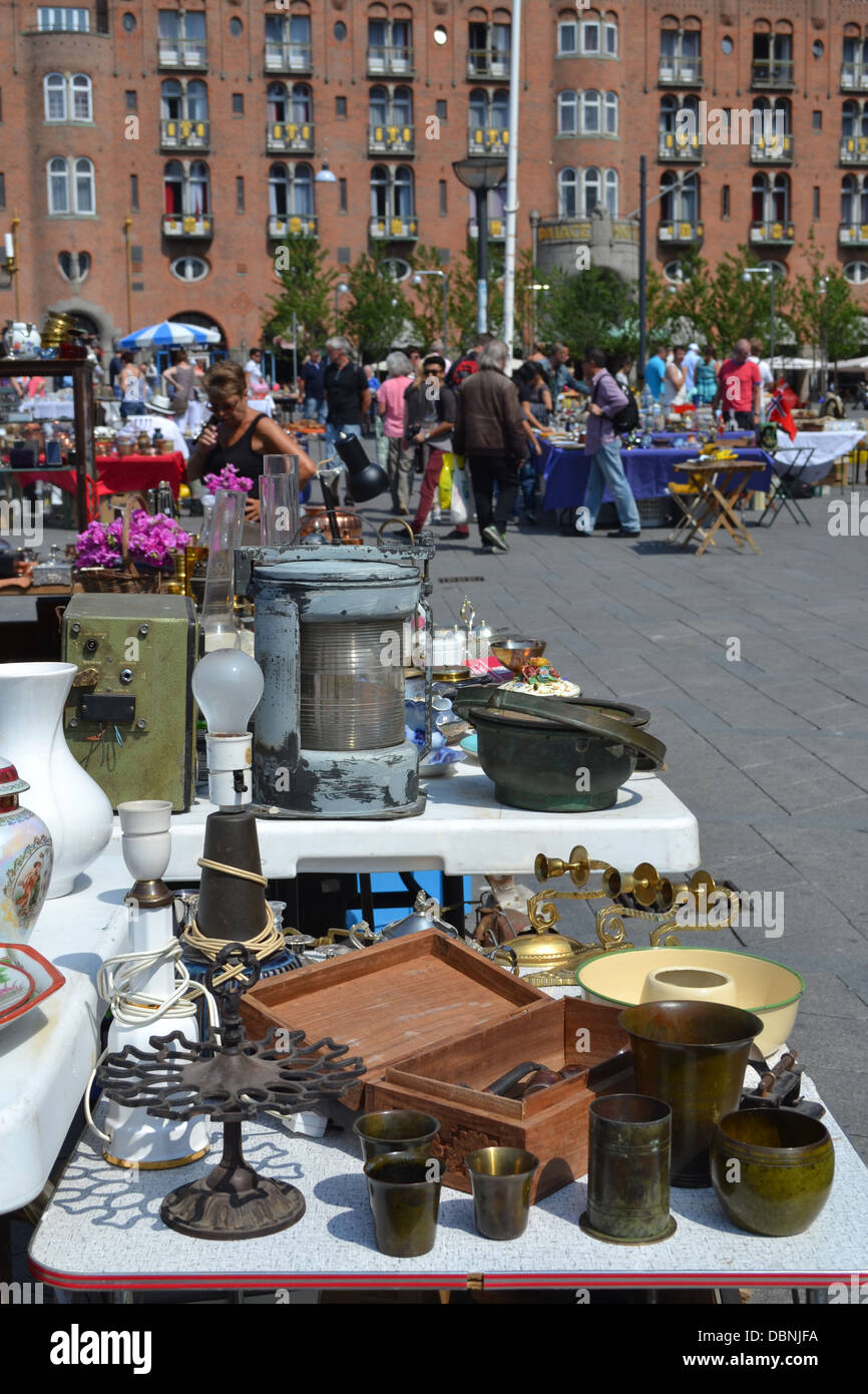 Market stall, Copenhagen City Hall Square, Copenhagen, Denmark Stock ...