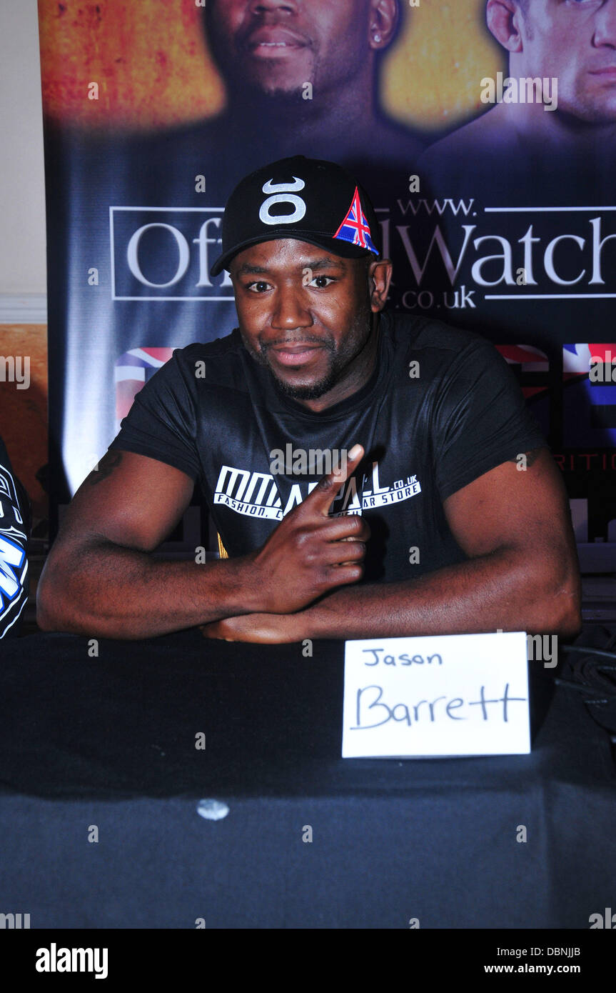 Jason Barrett Press conference and weigh-in ahead of the MMA fight between Alex Reid and Jason ...