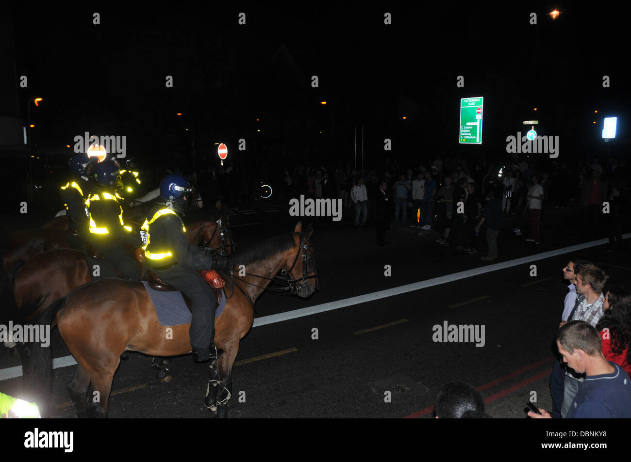 Rioters in Tottenham, North London, have set fire to two police cars, a ...