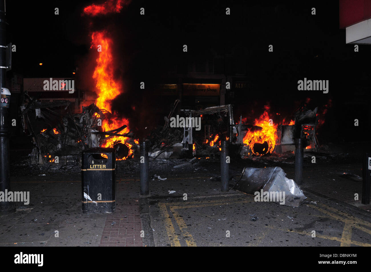 Rioters in Tottenham, North London, have set fire to two police cars, a ...