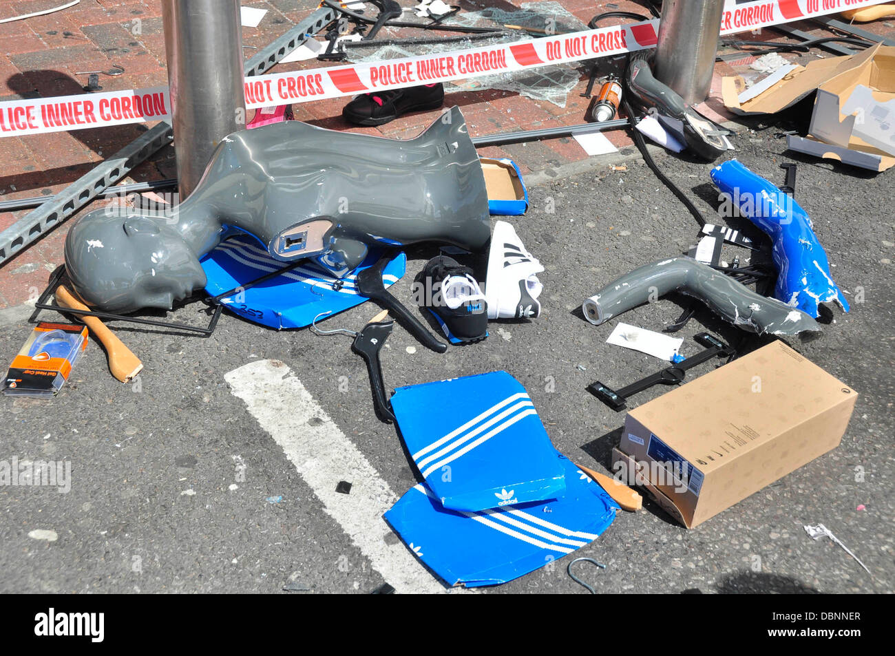 The aftermath of Tottenham riots in North London. 26 police officers ...