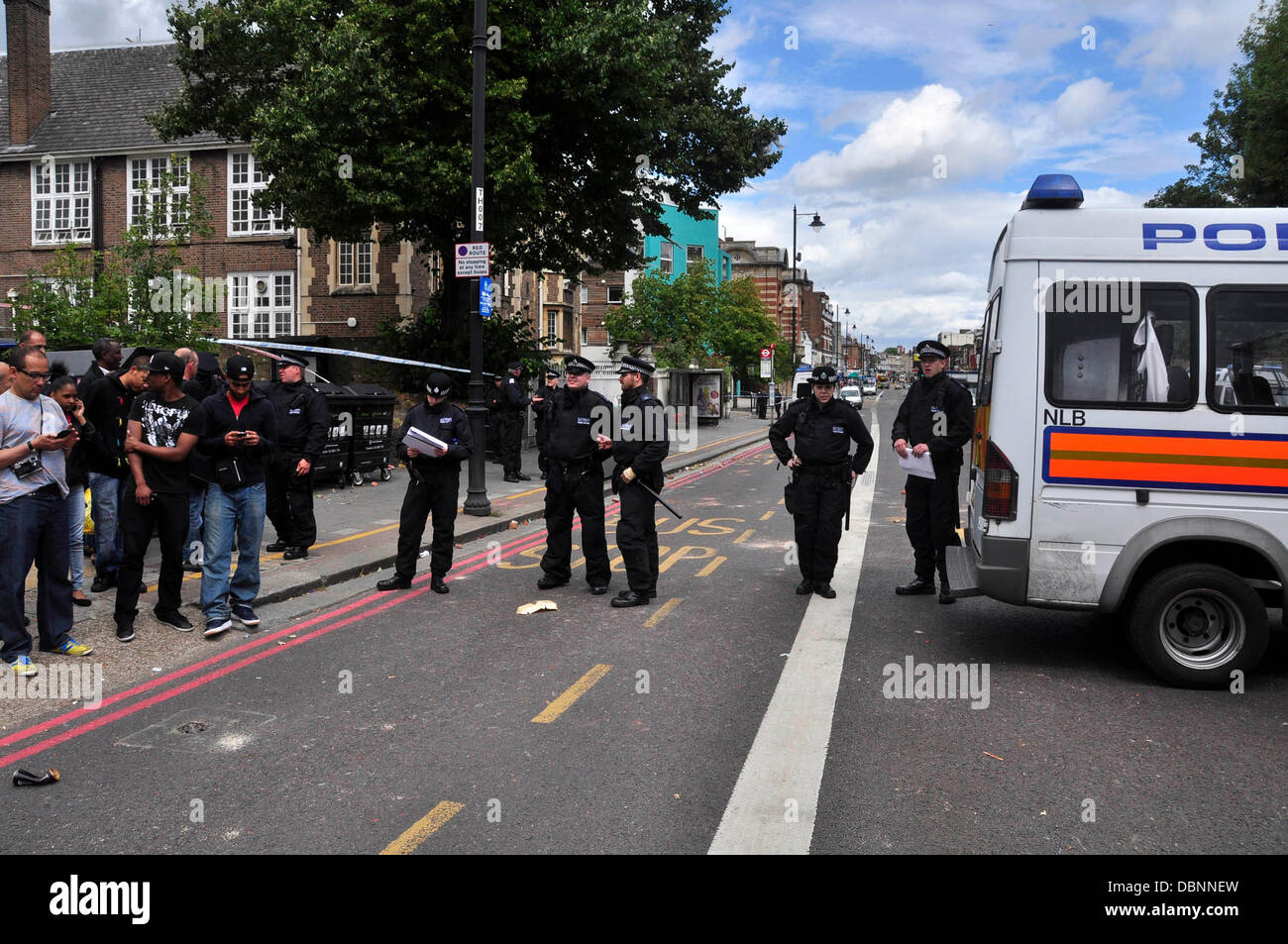 The aftermath of Tottenham riots in North London. 26 police officers ...