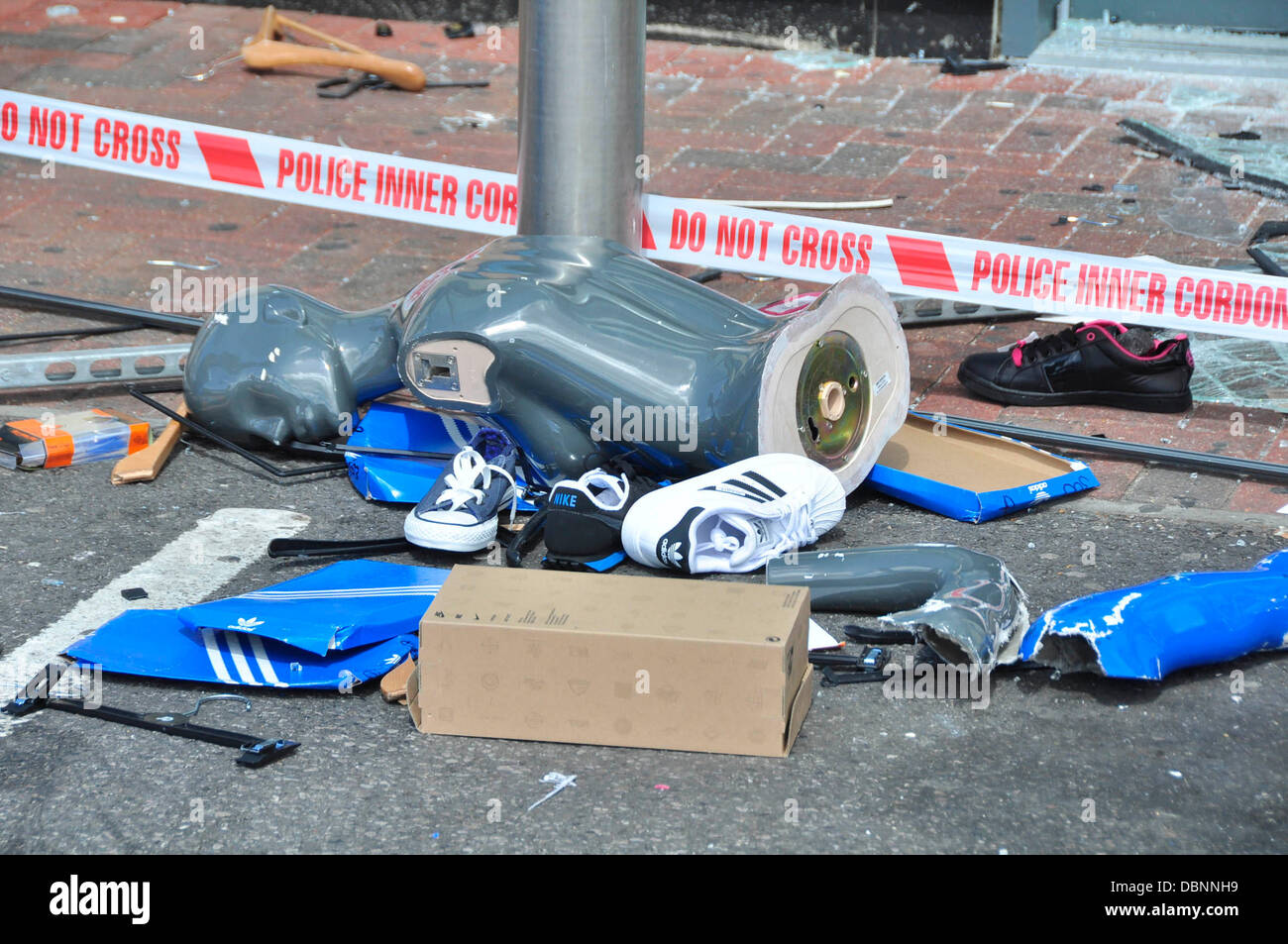 The aftermath of Tottenham riots in North London. 26 police officers ...