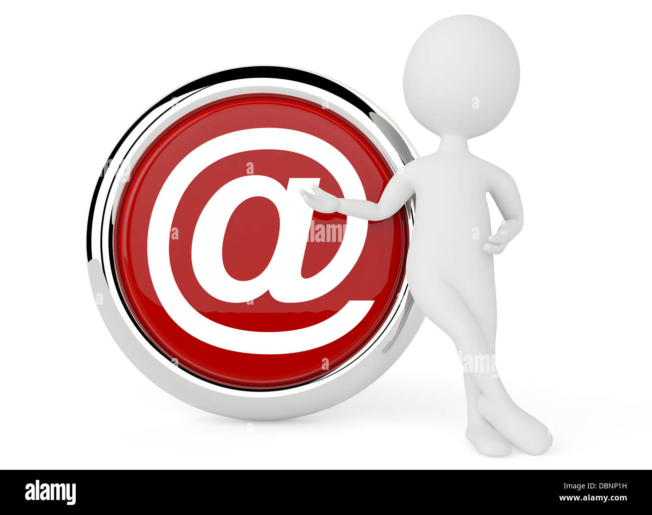 3d humanoid character with a e-mail icon Stock Photo - Alamy