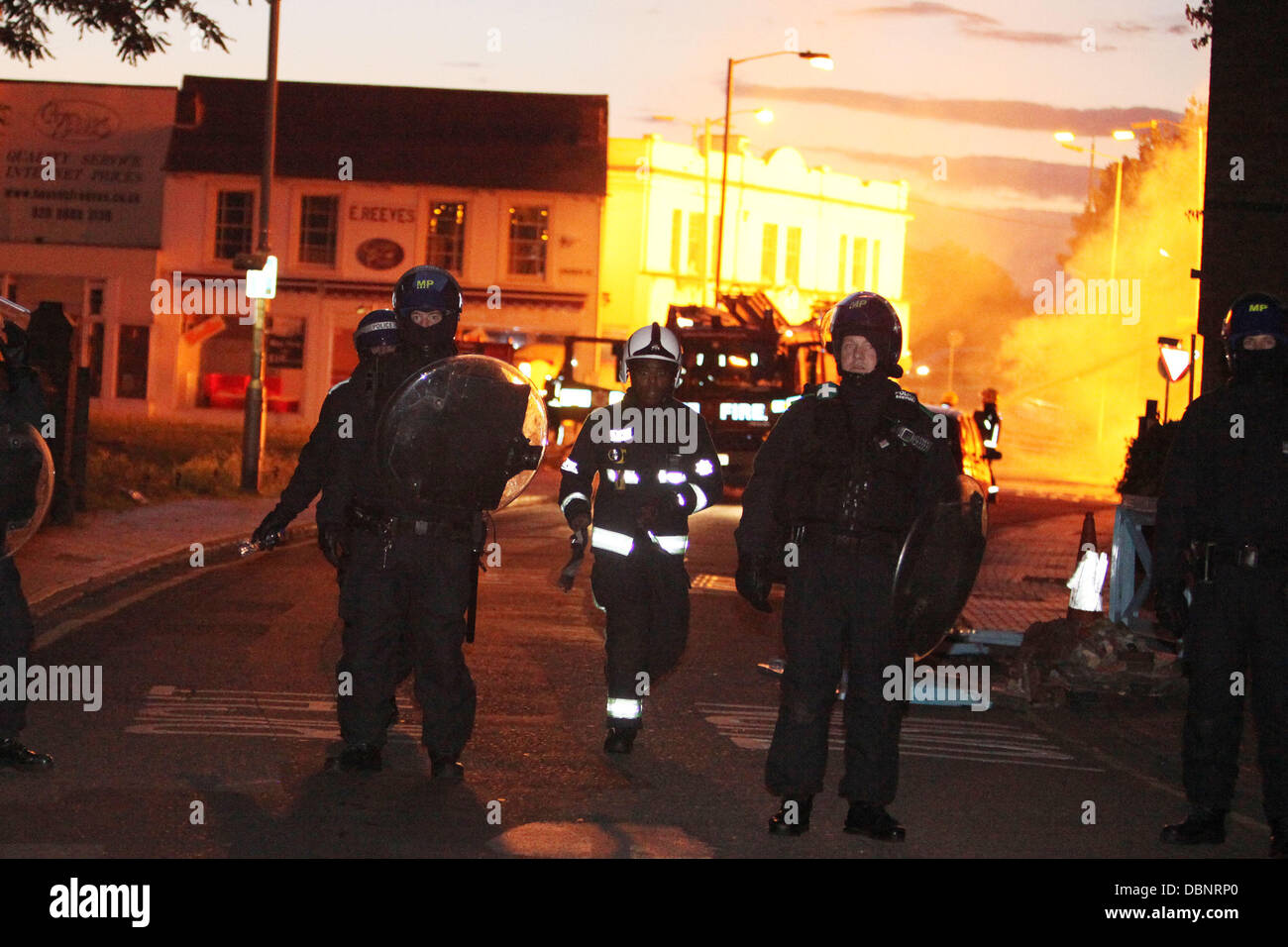 A large fire breaks out in Surrey Street after rioting took place in ...
