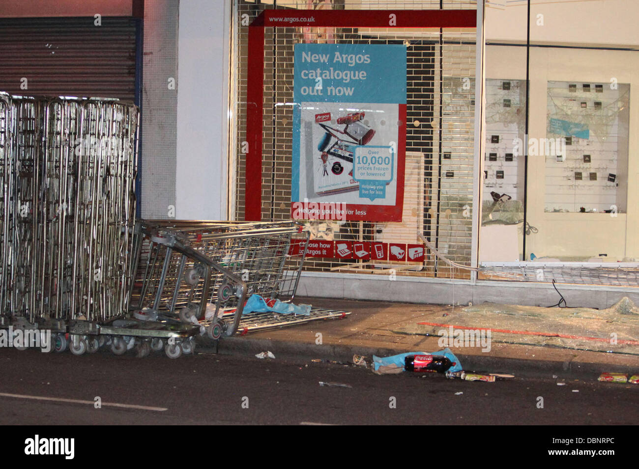 Damage to an Argos store in Surrey Street after rioting took place in ...