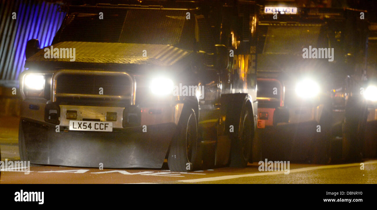 The police move special armoured vehicles into Ealing to combat riots ...