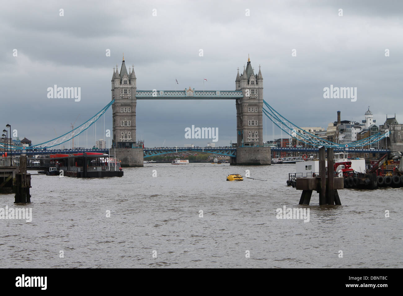Beautiful view of Tower Bridge London spanning the River Thames Stock ...