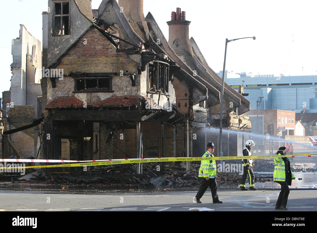 The aftermath of rioting in Croydon, where buildings, including the ...
