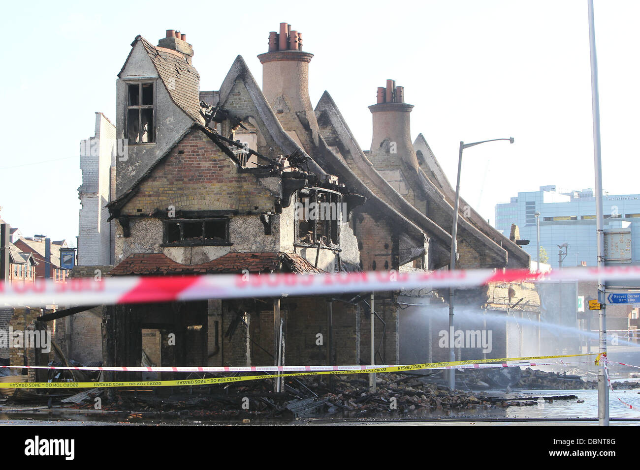 The aftermath of rioting in Croydon, where buildings, including the ...