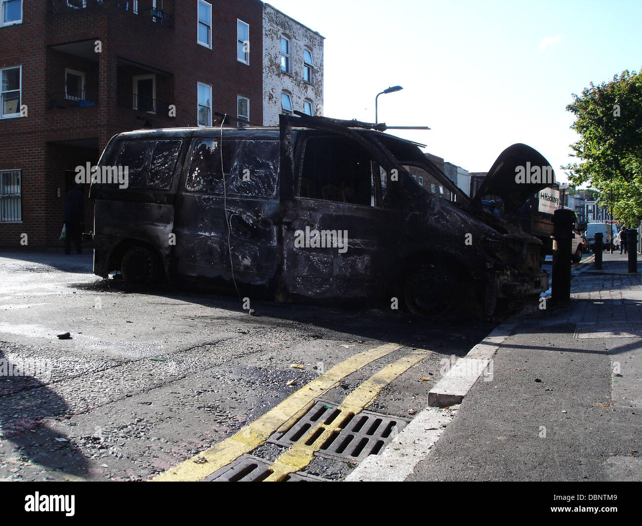 The aftermath of rioting near the Pembury Estate in Hackney, East ...