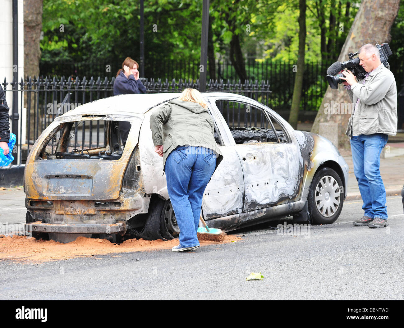 The aftermath of rioting in Liverpool, England on August 9, 2011 ...